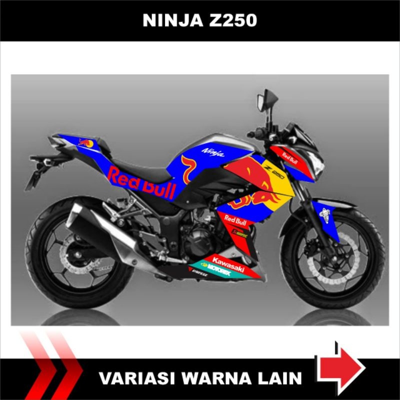 Striping Ninja Z250/ Ninja Z250 body List Sticker/ Red bull Variation ...