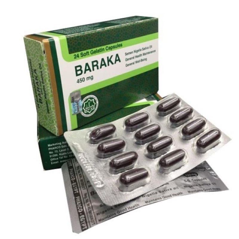 Baraka Habbatus Sauda Soft Gel (450mg x 24s) | Shopee Malaysia