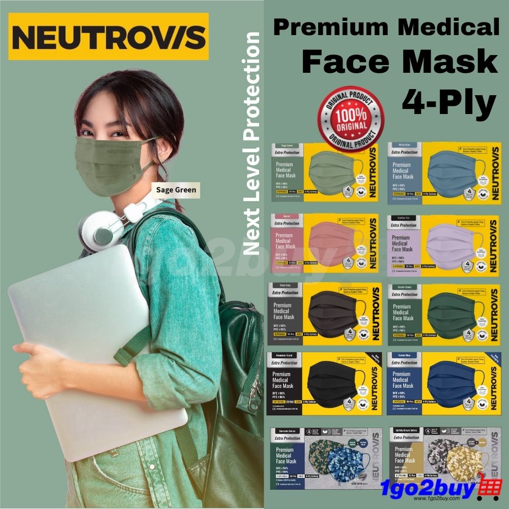 New Edition Neutrovis 4-Ply Premium Medical Face Mask 50Pcs Extra Soft ...