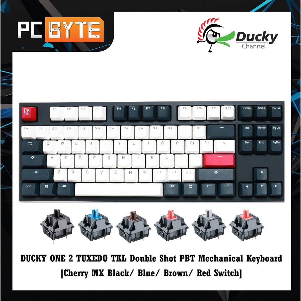 DUCKY One 2 Tuxedo TKL Double Shot PBT Mechanical Keyboard - Cherry MX ...