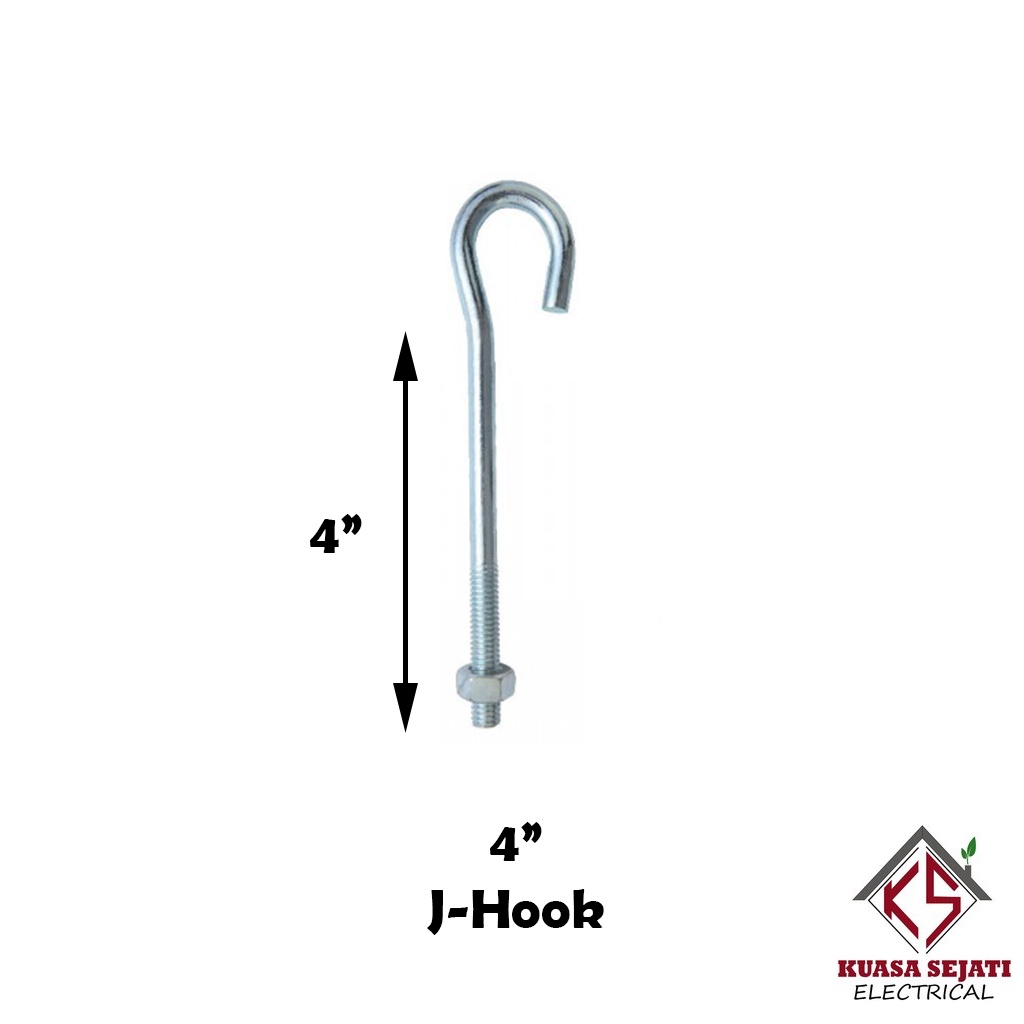 Fan Hook c/w Bolt & Nut/ U Shape / J Hook Ceiling Fan Hook (Untuk Ikat ...