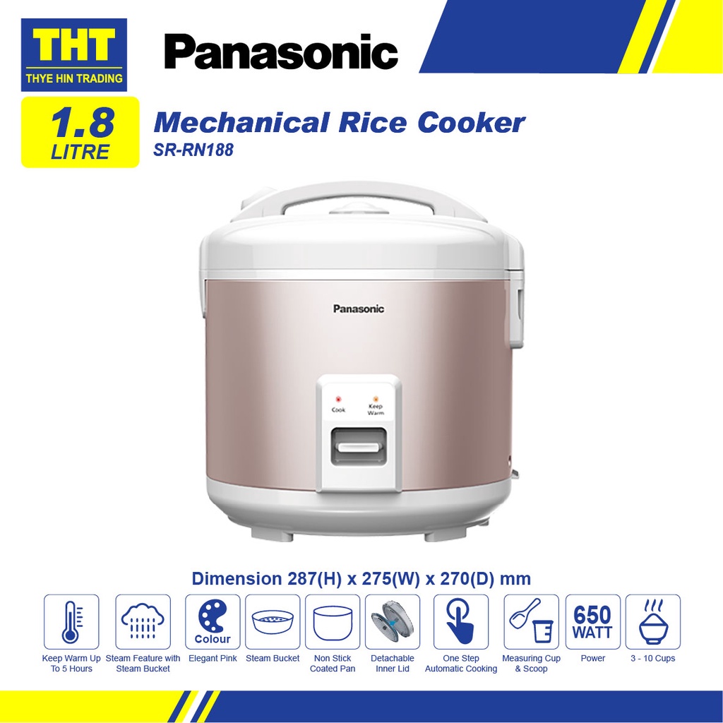 Panasonic 1.8L Mechanical Rice Cooker SR-RN188SSL | Shopee Malaysia