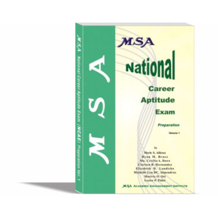 MSA National Career Aptitude Exam Preparation Volume 1 (Merle S Alferez ...