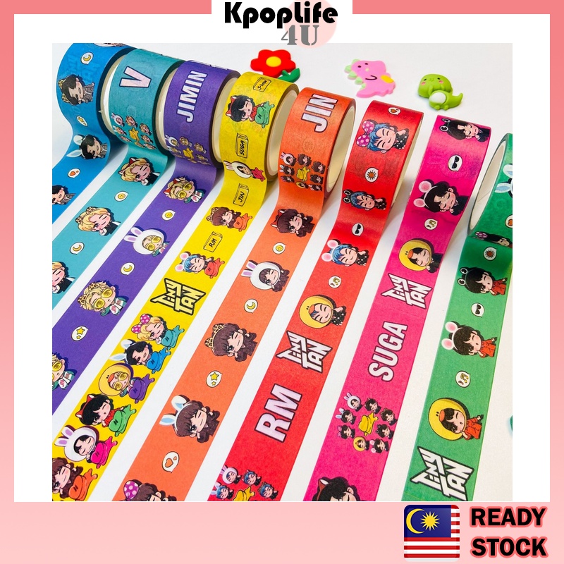 Kpop Cute Butter BT 21 TT Masking Tape Washi Tape Deco Masking Tape ...