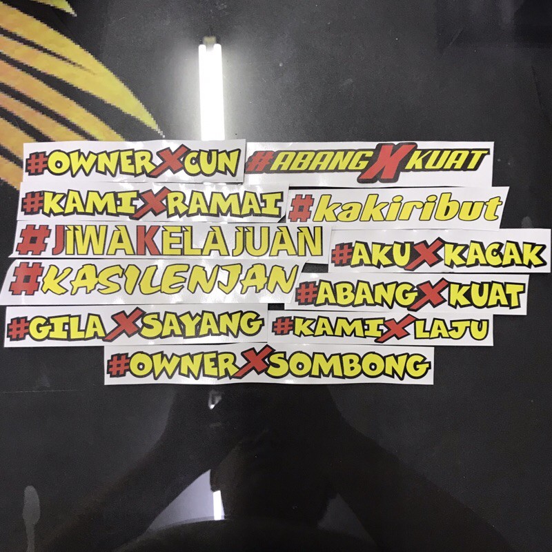 Stickers Hashtags Kami X Laju Abang X Kuat Kami X Ramai Gila X Sayang ...