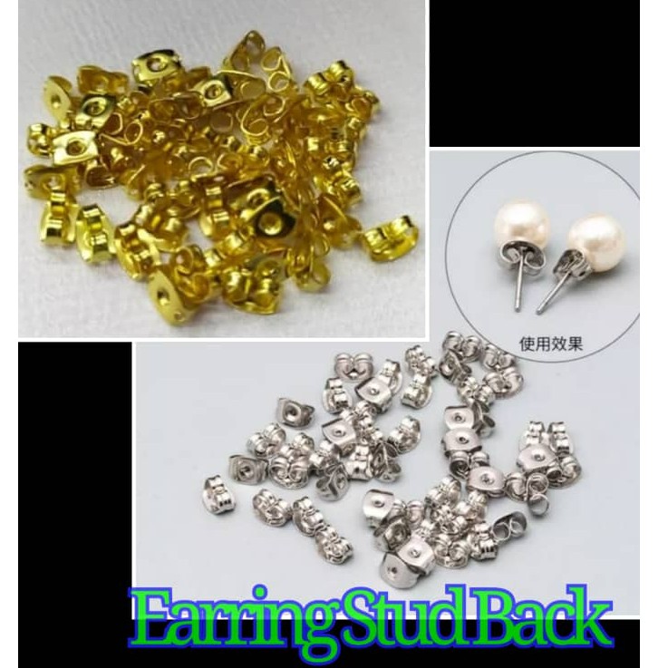 5gram, Earring Stud Back Stopper Ear Nut Earring Finding, Stud Belakang ...