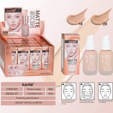 KARITE SKIN MATTE 24HRS OIL CONTROL FULL COVERAGE FOUNDATION 60ML ...