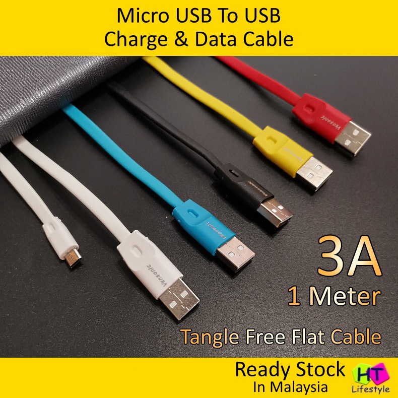 Branded High Quality Micro USB To USB 3A Charge And Data Sync Cable ( 1 ...