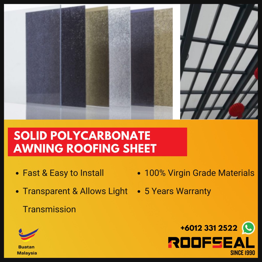 Solid Polycarbonate Awning Roofing Sheet | Roof Skylight | Solid PC ...