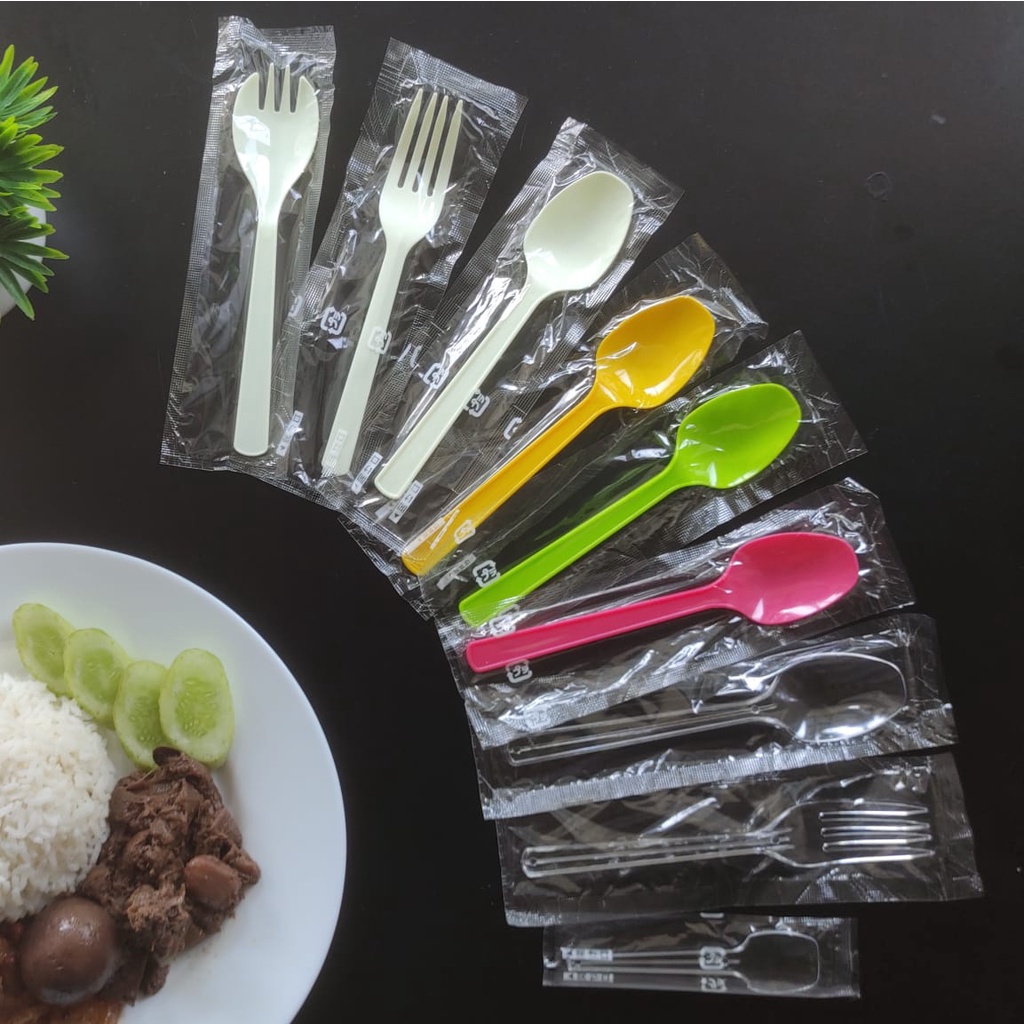 [100Pcs] Sterile Hygienic Premium Plastic Spoons Wrapped In Clear ...