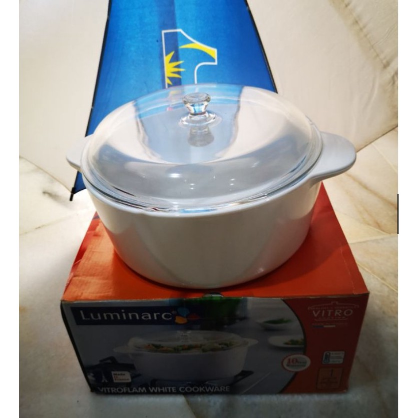 LUMINARC VITROFLAM WHITE COOKWARE 3L5-118 oz | Shopee Malaysia