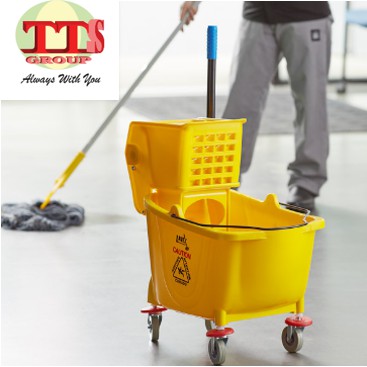 TTS-32L Heavy Duty Mopping Cart Single With Bucket Wringer Trolley, Mop ...