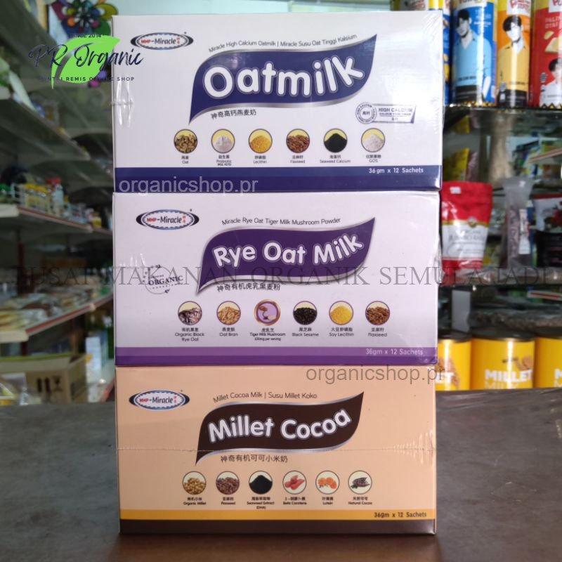 MHP-MIRACLE Millet Cocoa Milk / Rye Oat Milk 36gm*12 sachets 神奇有机可可小米奶 ...