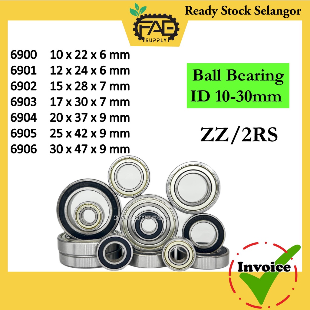Ball Bearing 6900 6901 6902 6903 6904 6905 6906 ZZ RS metal shield ...