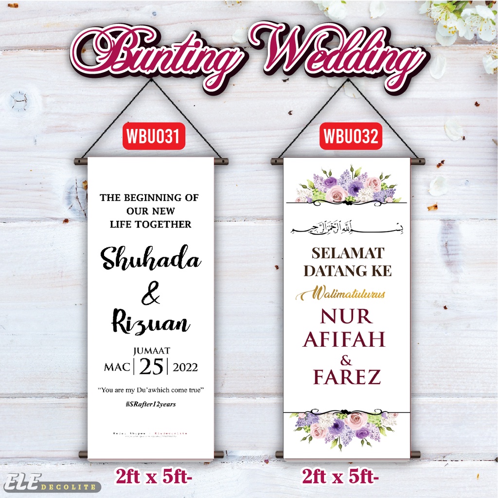 BUNTING KAHWIN 2 x 5/BANTING MAJLIS KAHWIN/WEDDING BANNER | Shopee Malaysia
