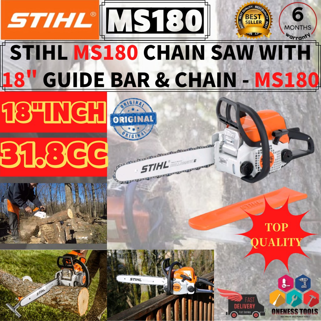 ''STIHL'' CHAIN SAW WITH 18" GUIDE BAR & CHAIN - MS180 | Shopee Malaysia