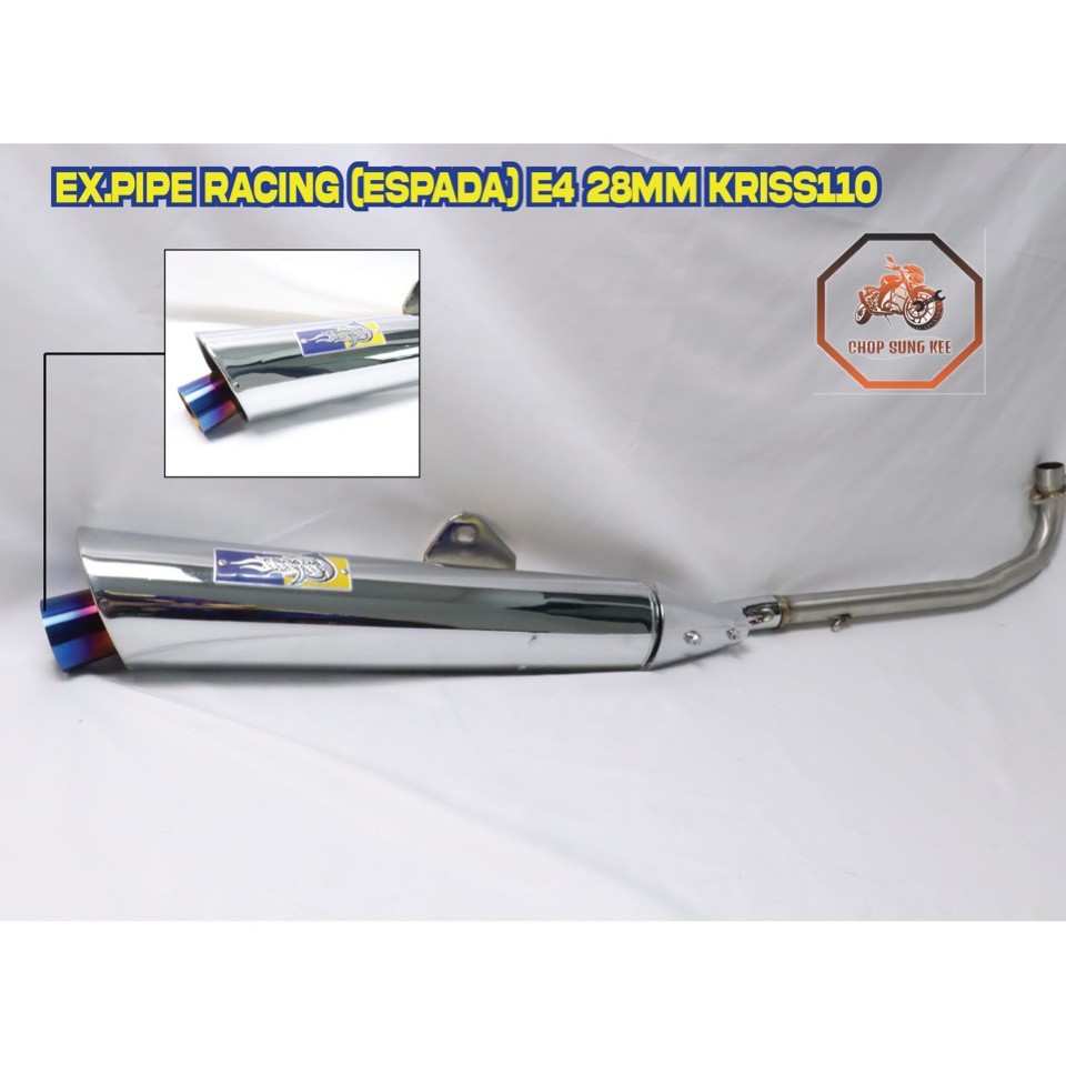 Racing Exhaust Pipe E4 28MM ESPADA KRISS-110/KRISS-1/KRISS-2 | Shopee Malaysia
