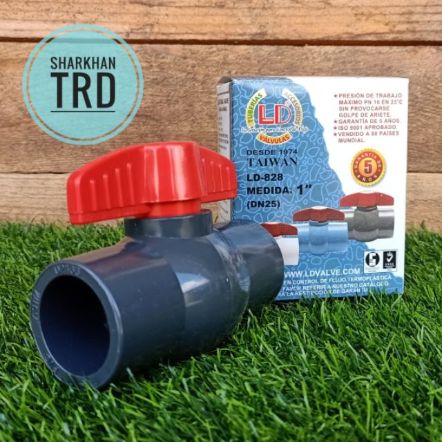 1pcs 1" X 25mm (DN25) SOCKET ENCOLAR PVC Socket Ball Valve LD-828 LD Valve Pipe Fittings UPVC ...