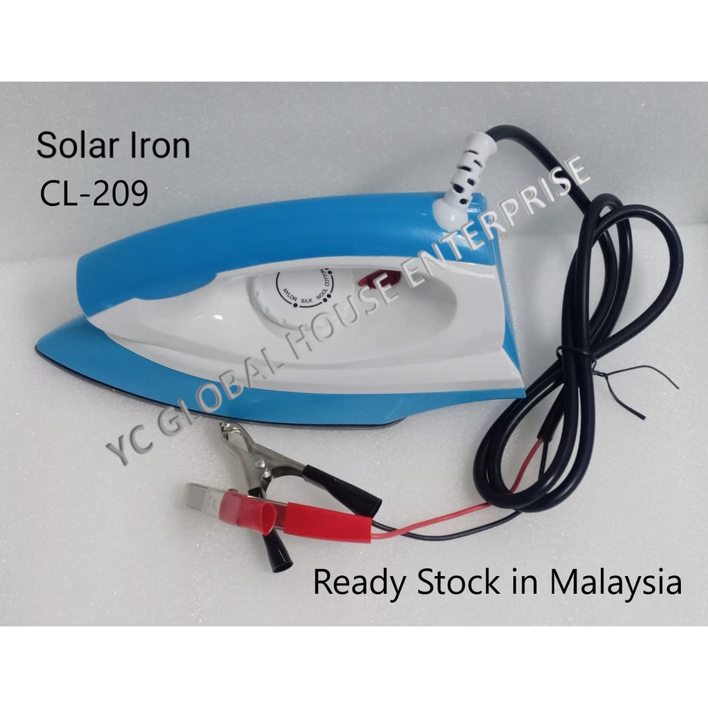 Solar Energy 12V DC Electric Dry Iron (Dry use only) CL209 (Ready Stock in Malaysia) | Shopee ...