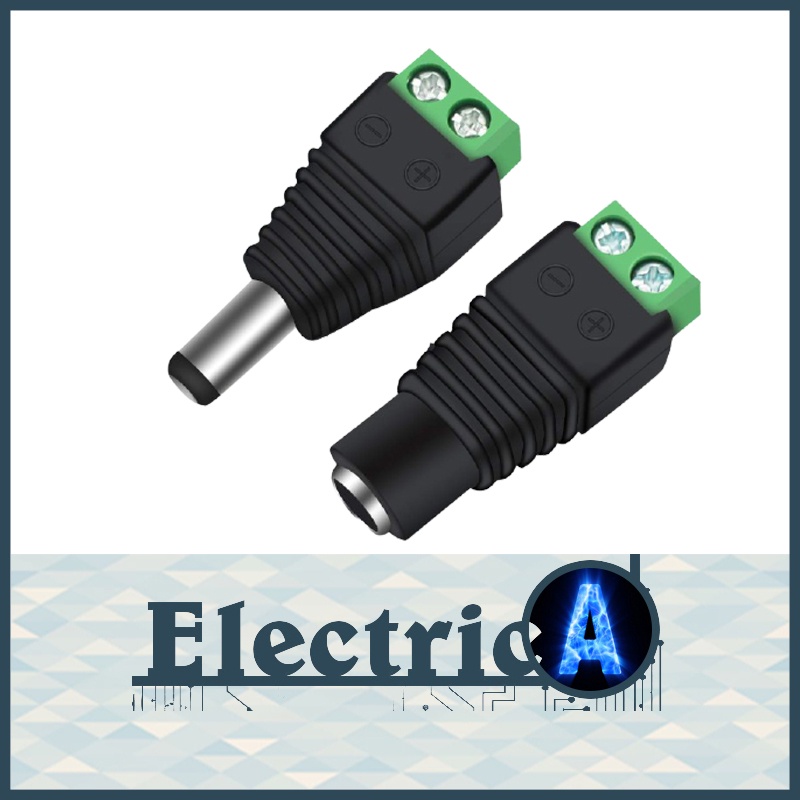 Male Female 2.1X5.5Mm Dc Power Plug Jack Adapter Connector For CCTV ...