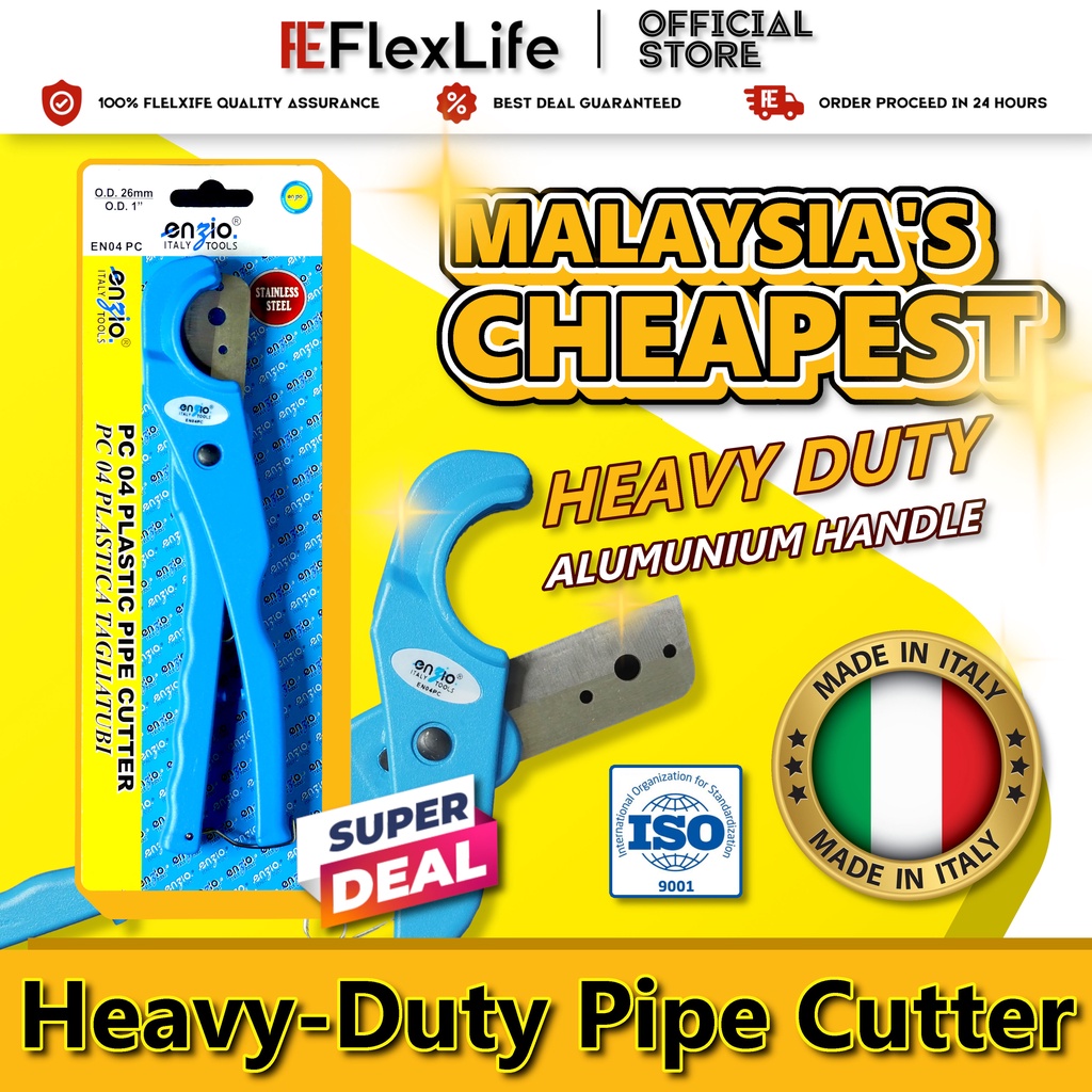 ENGIO PLASTIC PIPE CUTTER Heavy Duty Alloy Cutter For PVC CPVC POLY PEX ...