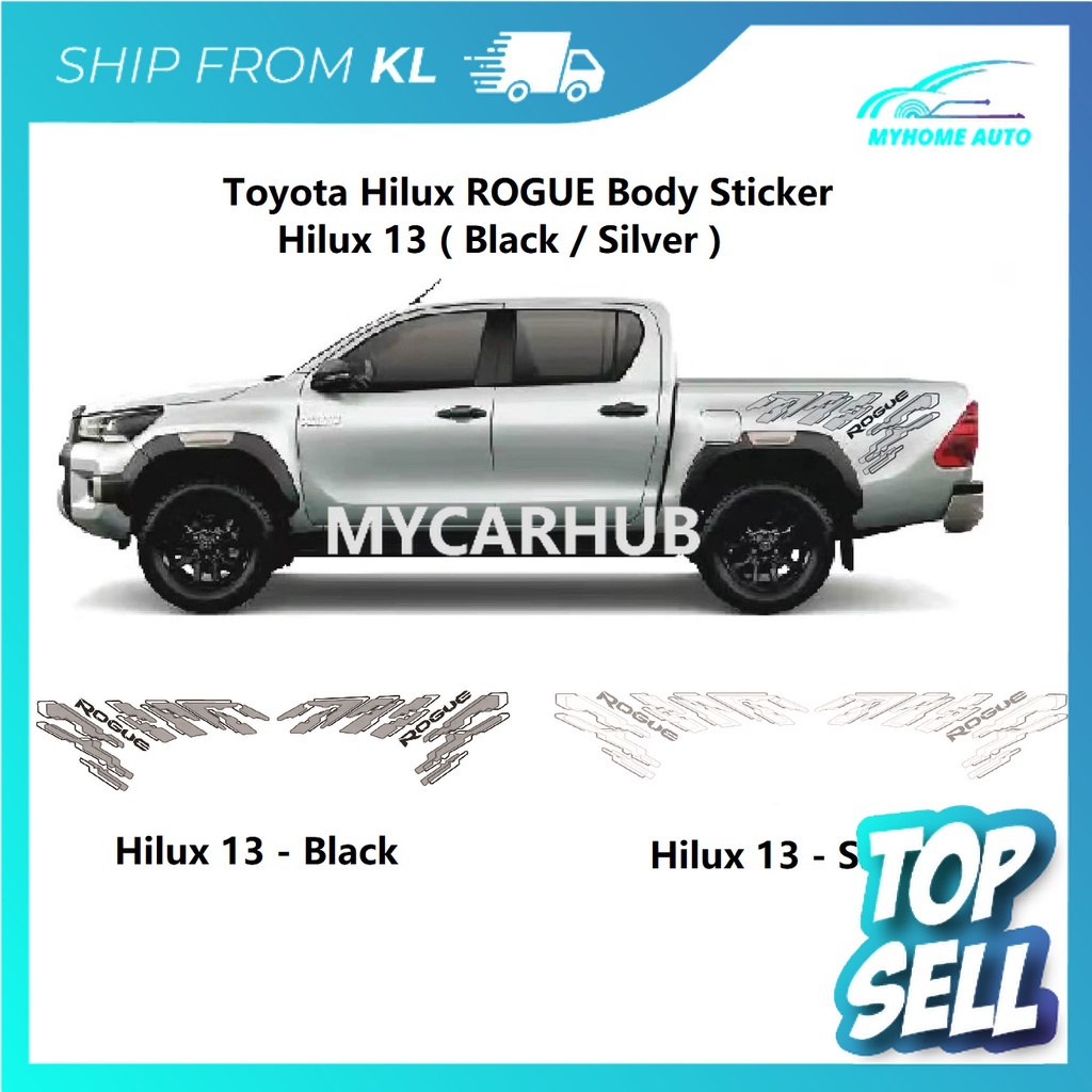 Toyota Hilux ROGUE Side Body Sticker - Black/Silver | Shopee Malaysia