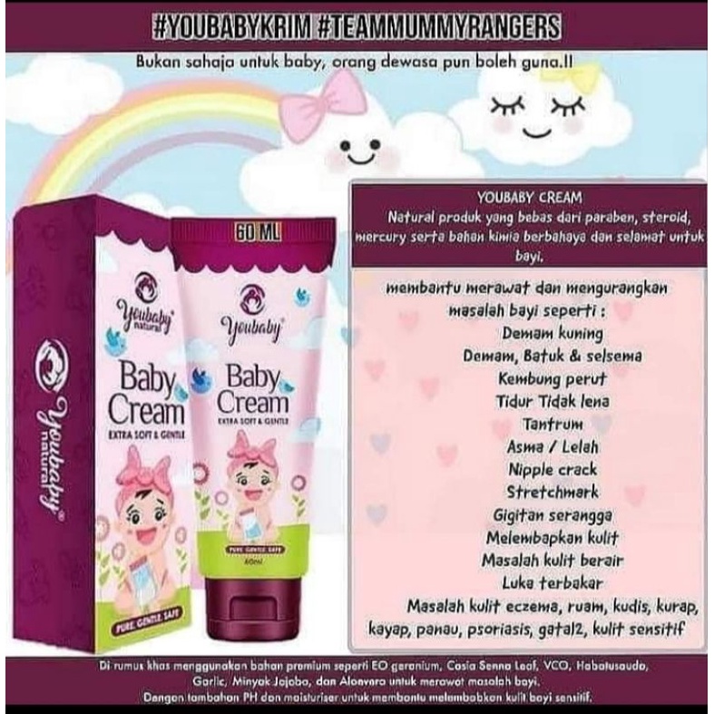 BABY CREAM YOUBABY UNTUK BATUK KAHAK SELESEMA RUAM ECZEMA | Shopee Malaysia