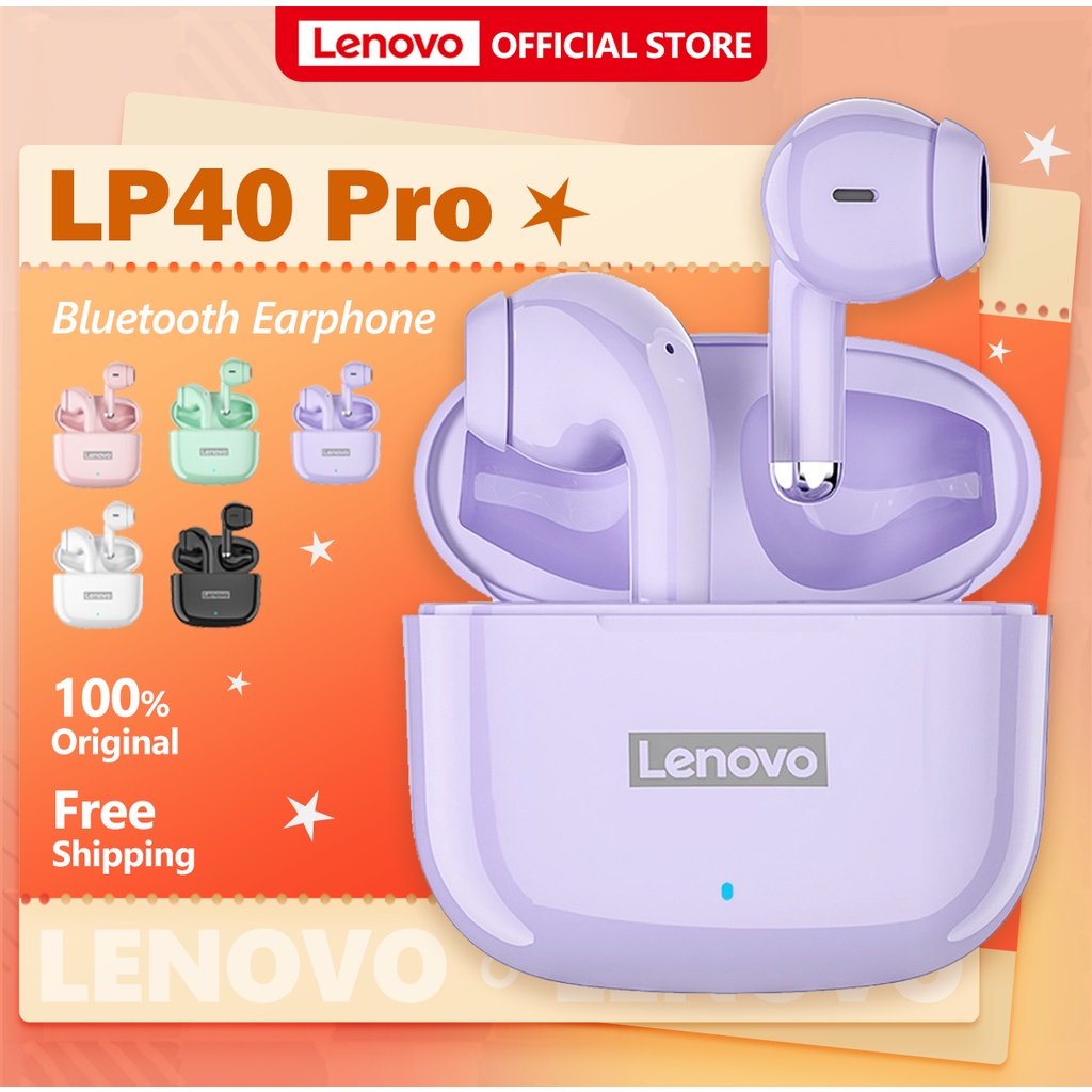 Lenovo Lp40 Pro And Lp40 Lp40S Ipx5 True Wireless Earphone Bluetooth 5.1 Hd Stereo Low Latency ...