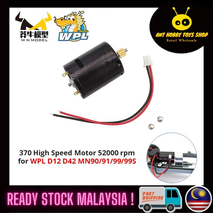 2 Speed Gearbox 370 High Speed Motor 52000 rpm for WPL D12 D42 MN90/91 ...