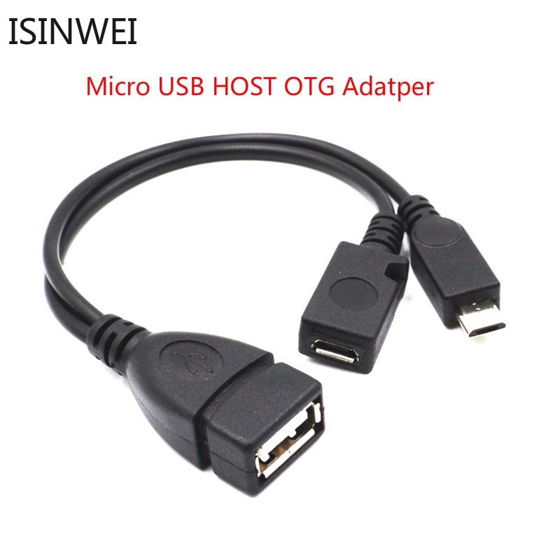 2 In 1 OTG Micro USB Host Power Y Splitter USB Adapter to Micro 5 Pin ...