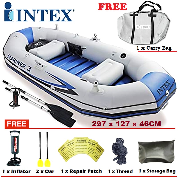 PROMOTION 68373 INTEX MARINER 3 Inflatable 3 - 4 Person Swimming ...