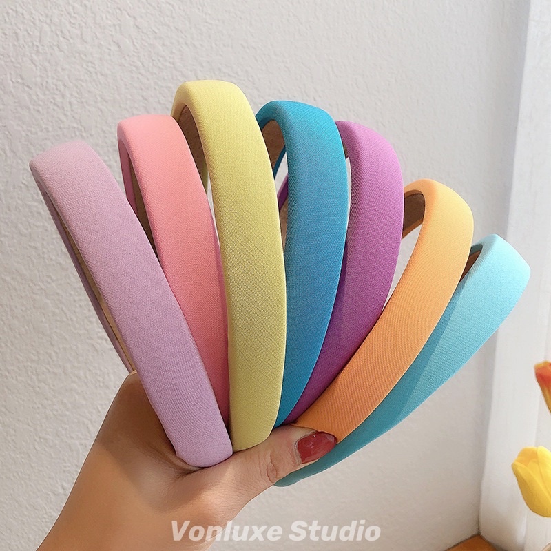 【🇲🇾READY STOCK】Korean Candy Colour Simple Sponge Hairband Headband ...