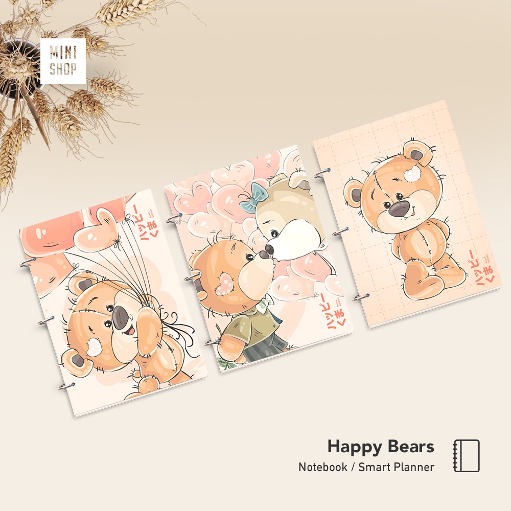 A5 Happy Bears Series - (notebook/Smart Planner - diary notes book ...