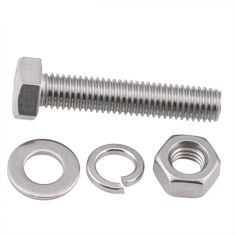 M8/m10/m12 External Hexagon Combination Screw 304 Stainless Steel Bolt Nut Flat Elastic Washer ...