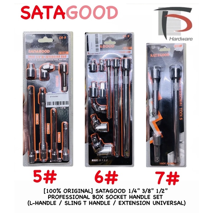 [100% ORIGINAL] SATAGOOD 1/4” 3/8” 1/2” PROFESSIONAL BOX SOCKET HANDLE ...