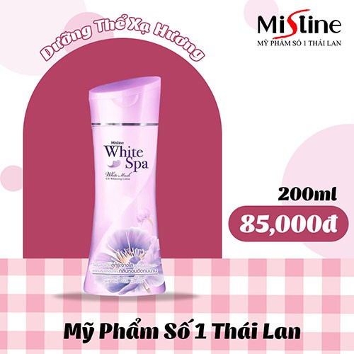 Mistine WHITE SPA WHITE MUSK UV WHITENING LOTION FULL BODY CREAM - 200ml | Shopee Malaysia
