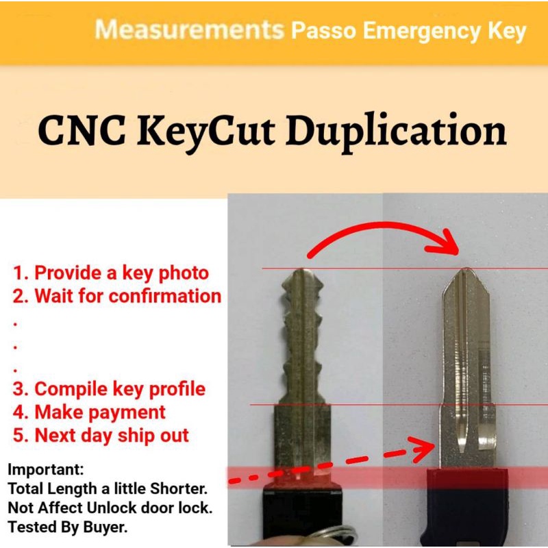 Passo Emergency Key Cut copy duplicate cnc machine accuracy 99.9% | Shopee Malaysia