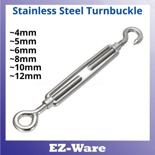 Stainless Steel Turnbuckle For Wire Rope SS304 Hook & Eye Turbuckle ...