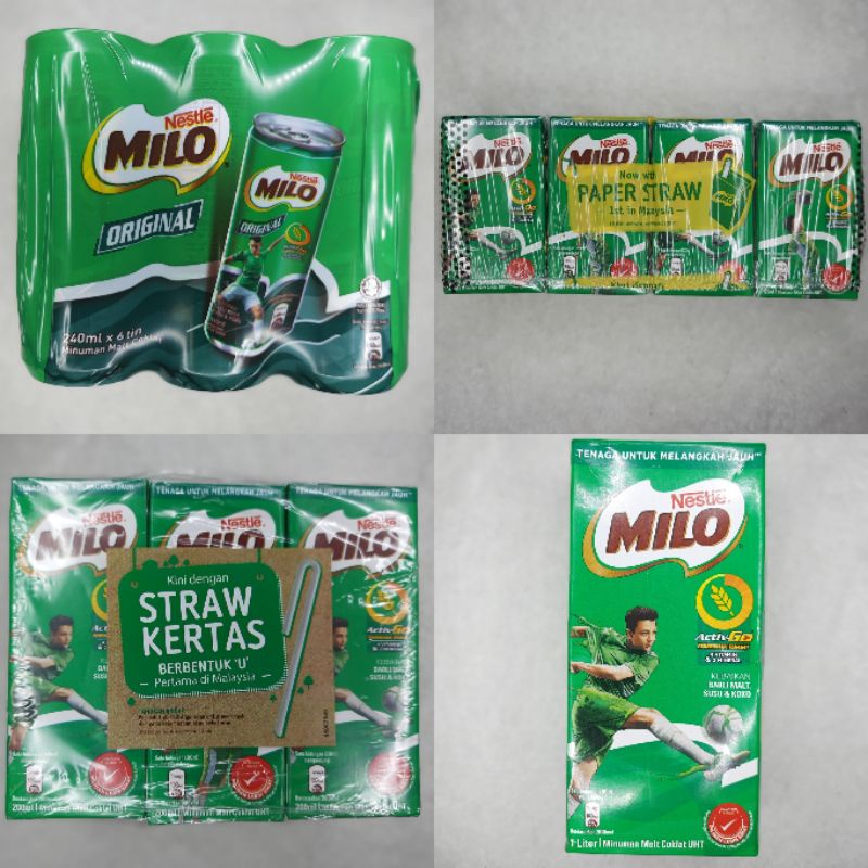 MILO Ready to Drink RTD- Can 6×240ml, UHT 6×200ml, UHT 8x125, UHT ...