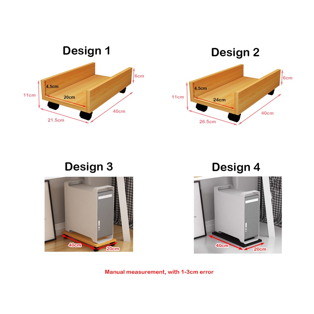 Desktop Computer Host Pulley Bracket Pad Riser Base under Table CPU ...