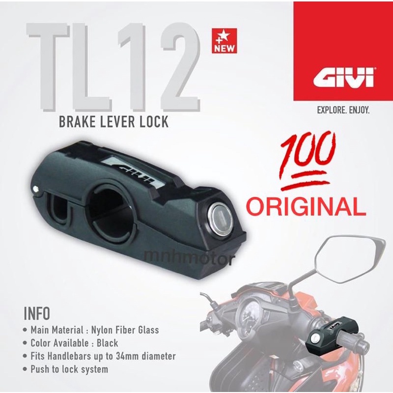 GIVI TL12 TL 12 BRAKE LEVER LOCK ( GIVI HANDLE LOCK SECURITY PROTECTION ...