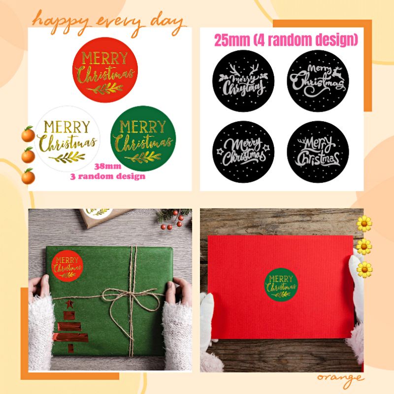 Christmas Sticker Label (100 Pcs) for Presents Gift Labelling | Shopee ...