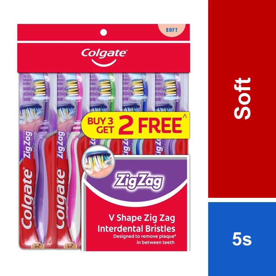 Colgate ZigZag Toothbrush Soft (5s) [Value Pack] | Shopee Malaysia