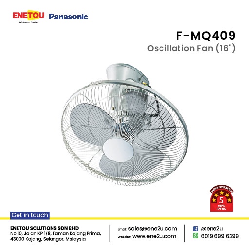 PANASONIC F-MQ409 16" 3-BLADES OSCILLATION FAN (WHITE | GREY) | Shopee ...