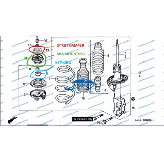 6 IN 1 SET - FRONT ABSORBER MOUNTING/BEARING - HONDA CITY SEL GD/TMO ...