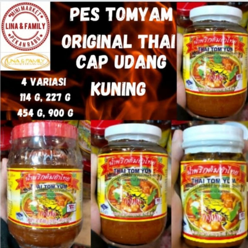 💥🇹🇭PES TOMYAM THAILAND CAP UDANG KUNING 114G/227G/454G/900G 4 SIZE ...