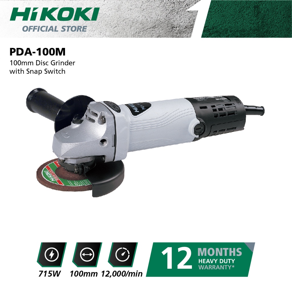 HIKOKI PDA100M Angle Grinder 4” PDA-100M 715W PDA100 | Shopee Malaysia