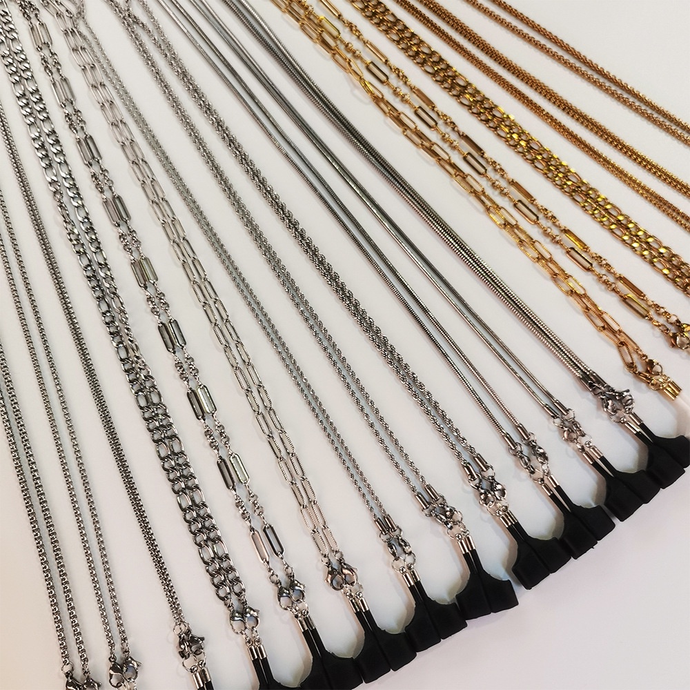(READY STOCK) PREMIUM Stainless Steel Man Mask Chain Eyeglasses Chain ...