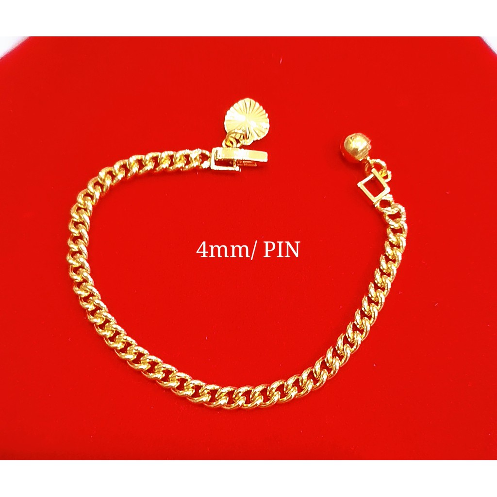 Rantai Tangan Budak Kikir 5mm Emas Bangkok Bracelet Gold Plated Free Cop Shopee Malaysia