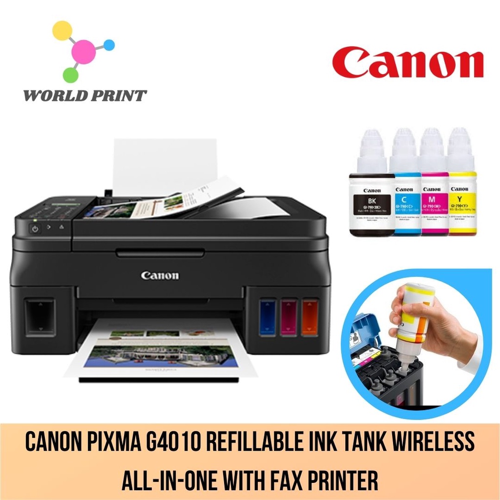 CANON PIXMA G4010 Refillable Ink Tank Wireless All-In-One with Fax ...